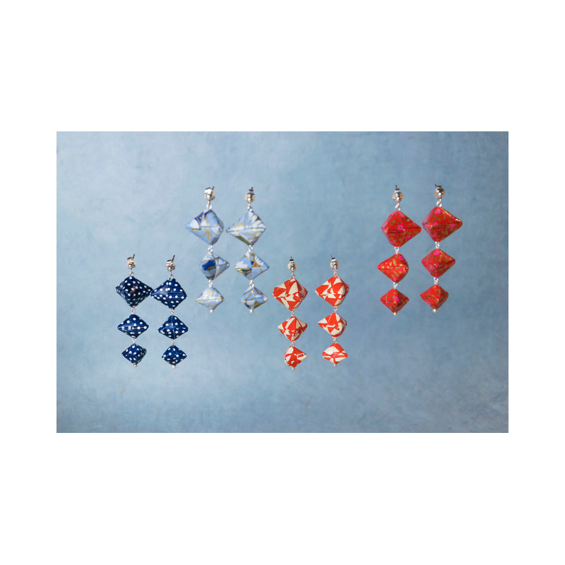 Ori Iconic polka dot earrings (origami technique with Japanese ...