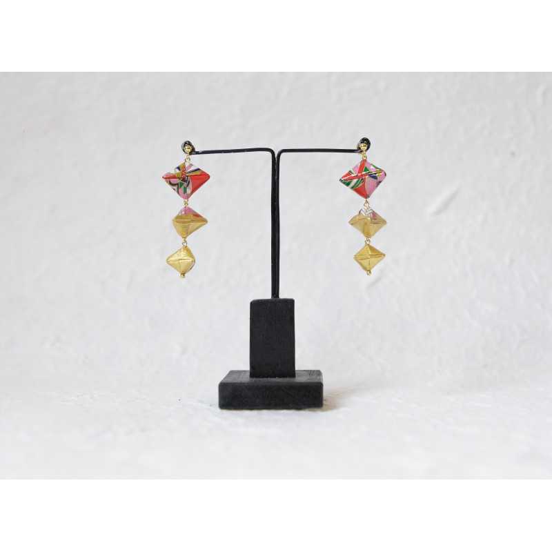 Orecchini Ori Iconic Gold Temari (tecnica origami con carte artigianali ...